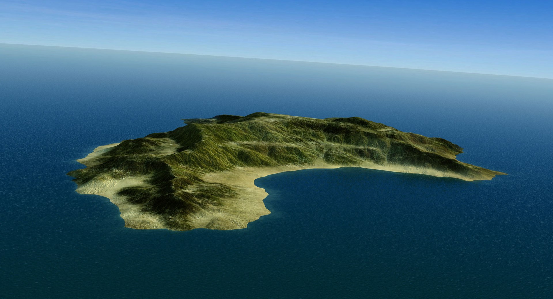 Island Terrain Landscape 3d Model