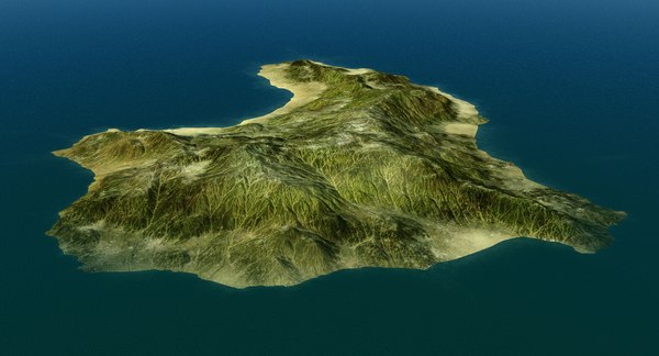 island terrain landscape 3d model