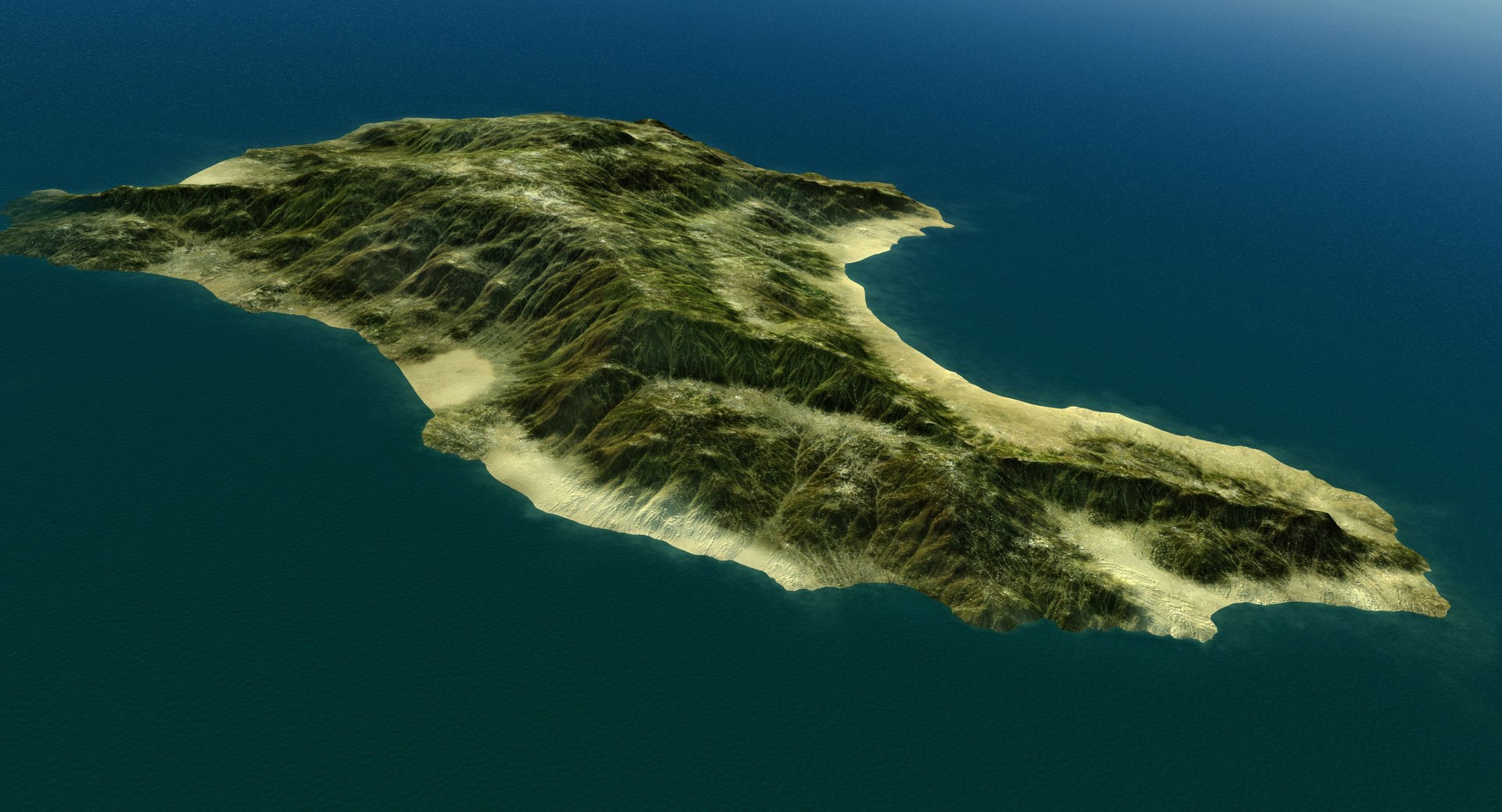 Island Terrain Landscape 3d Model