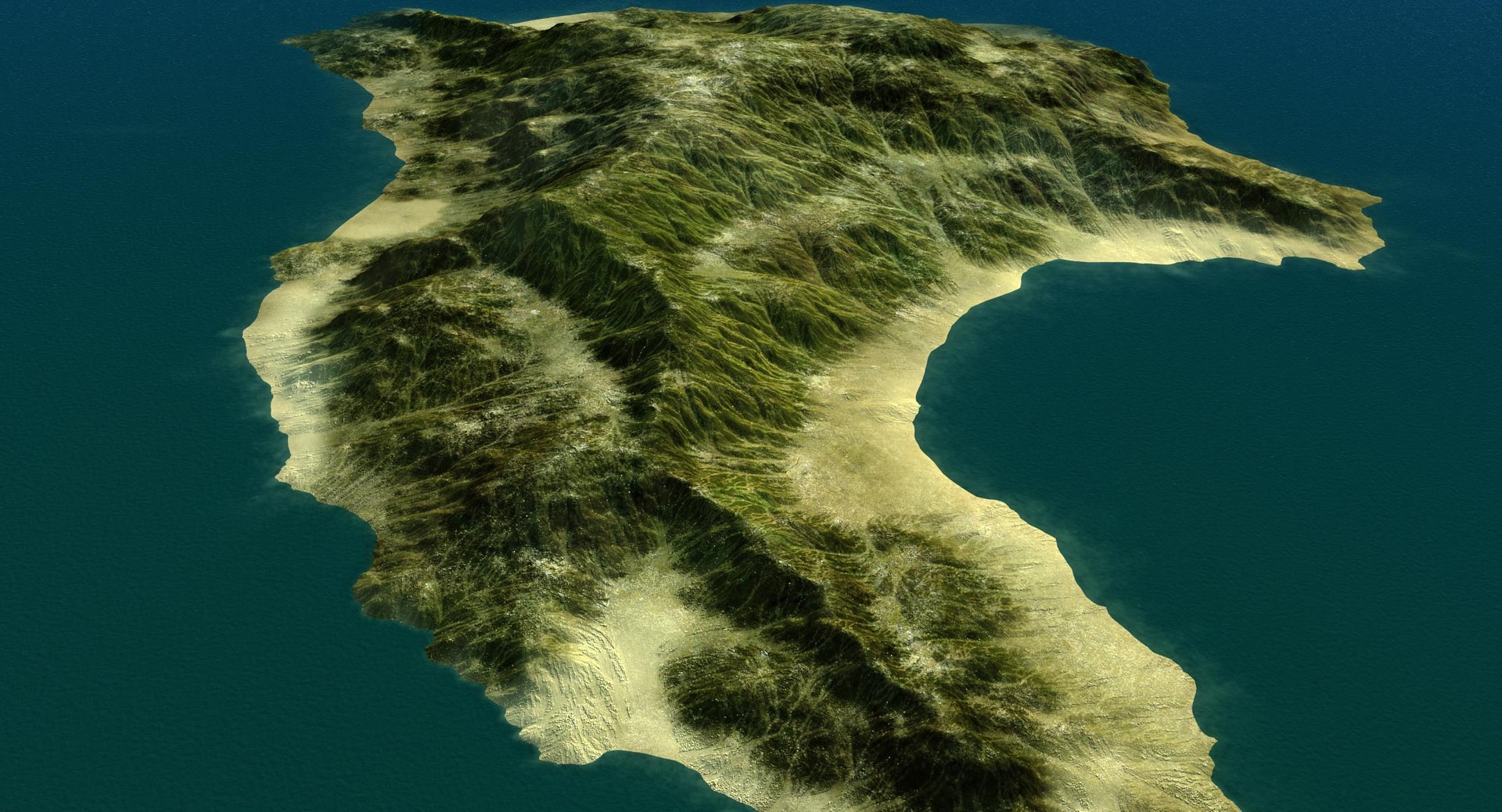 Island Terrain Landscape 3d Model