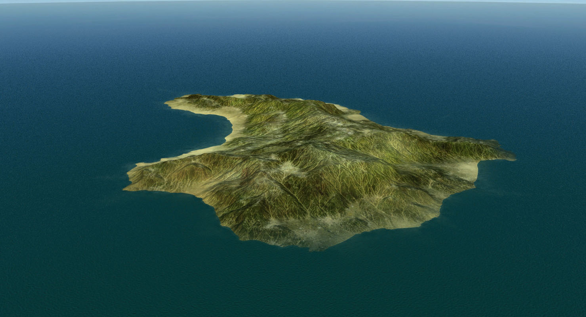 Island Terrain Landscape 3d Model
