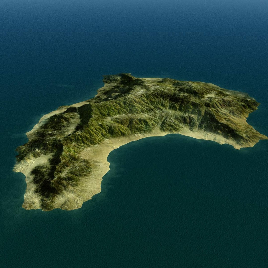 Island Terrain Landscape 3d Model