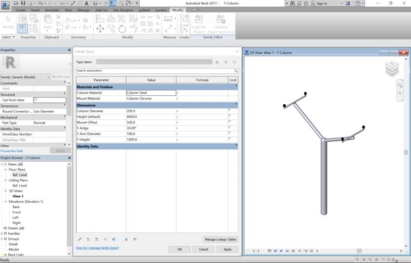 3D parametric y column - TurboSquid 1305193