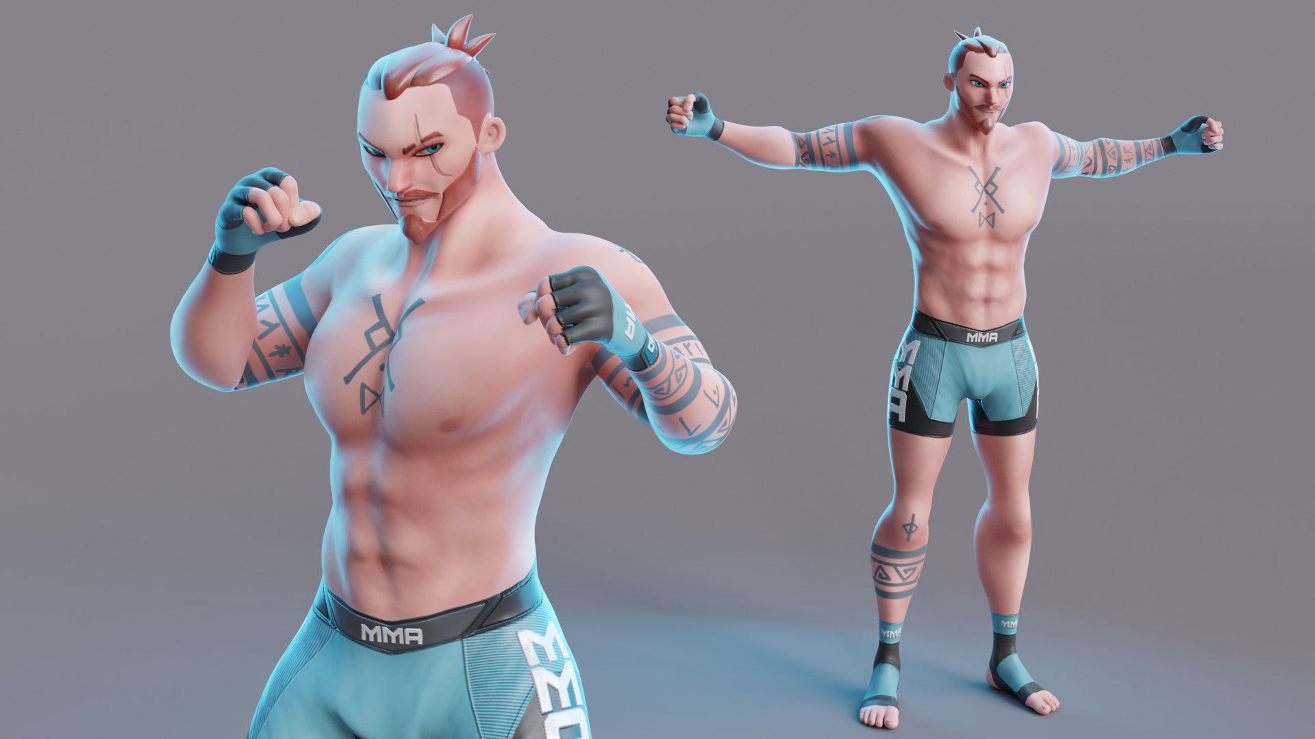3D Model Low Poly - Boxer MMA Fighter - Brad - TurboSquid 2053680