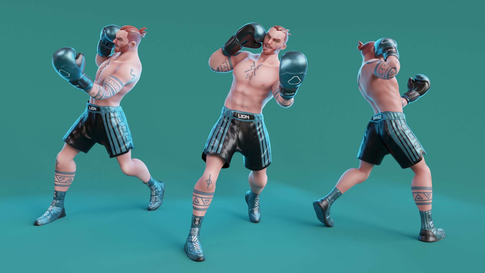 3D Model Low Poly - Boxer MMA Fighter - Brad - TurboSquid 2053680