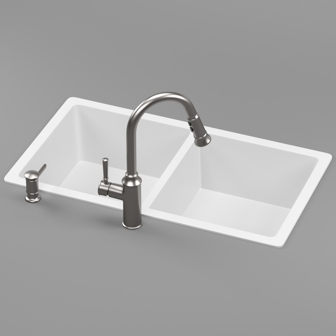 3D Model MOEN Kitchen Sink GGW4012B - TurboSquid 2162213