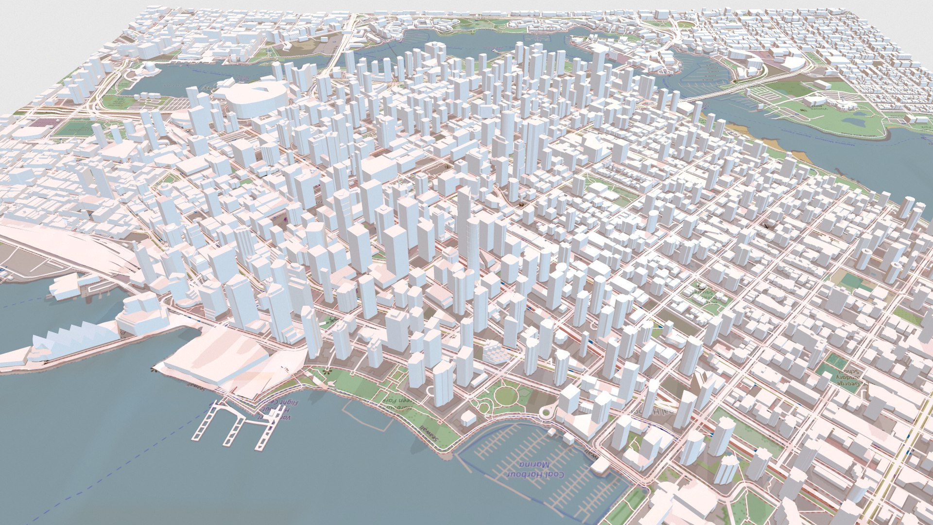 Cityscape Vancouver Canada Fragment City 3D Model - TurboSquid 2147446