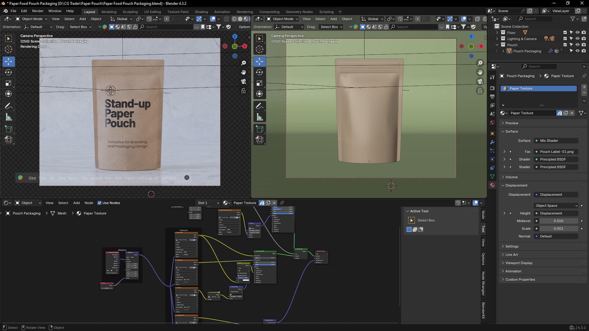 3D Paper Food Pouch Packaging - TurboSquid 2358393