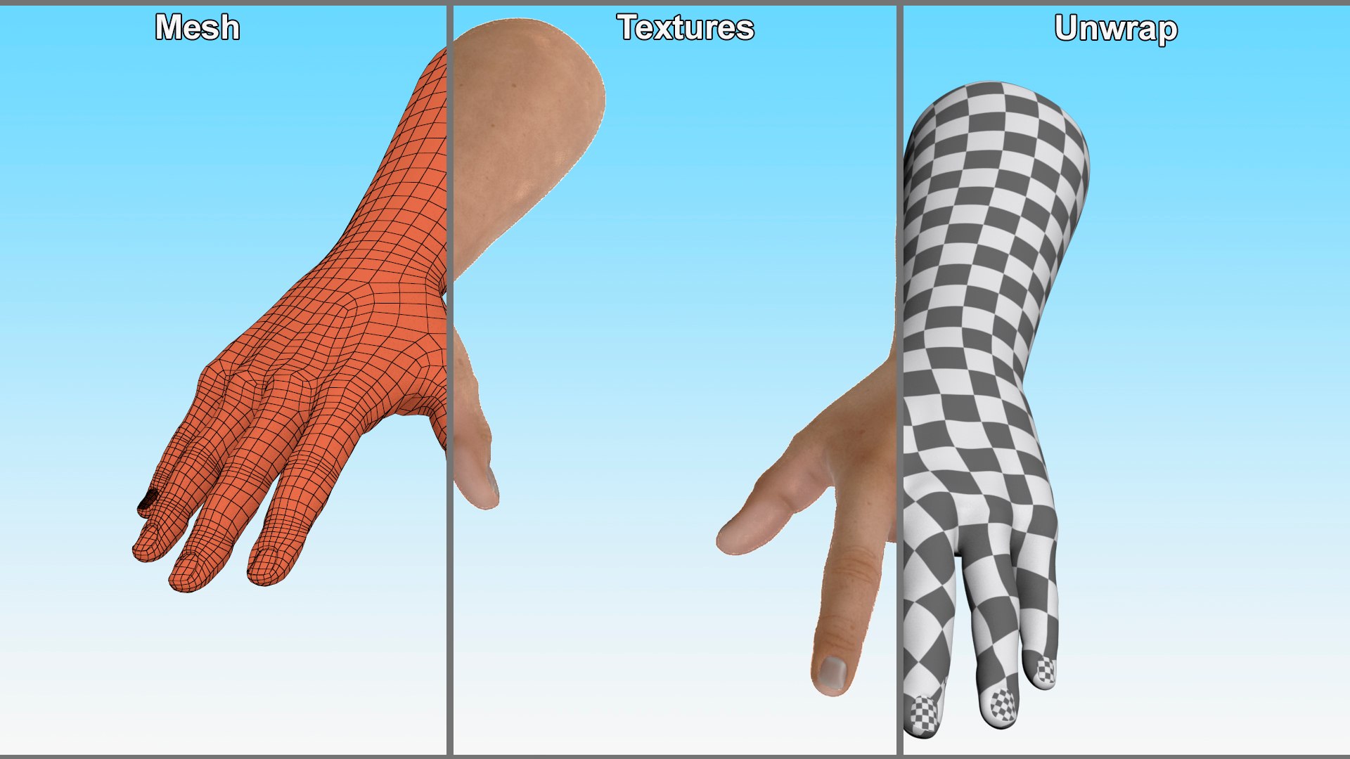 White Man Hands Base Pose Model - TurboSquid 2195765