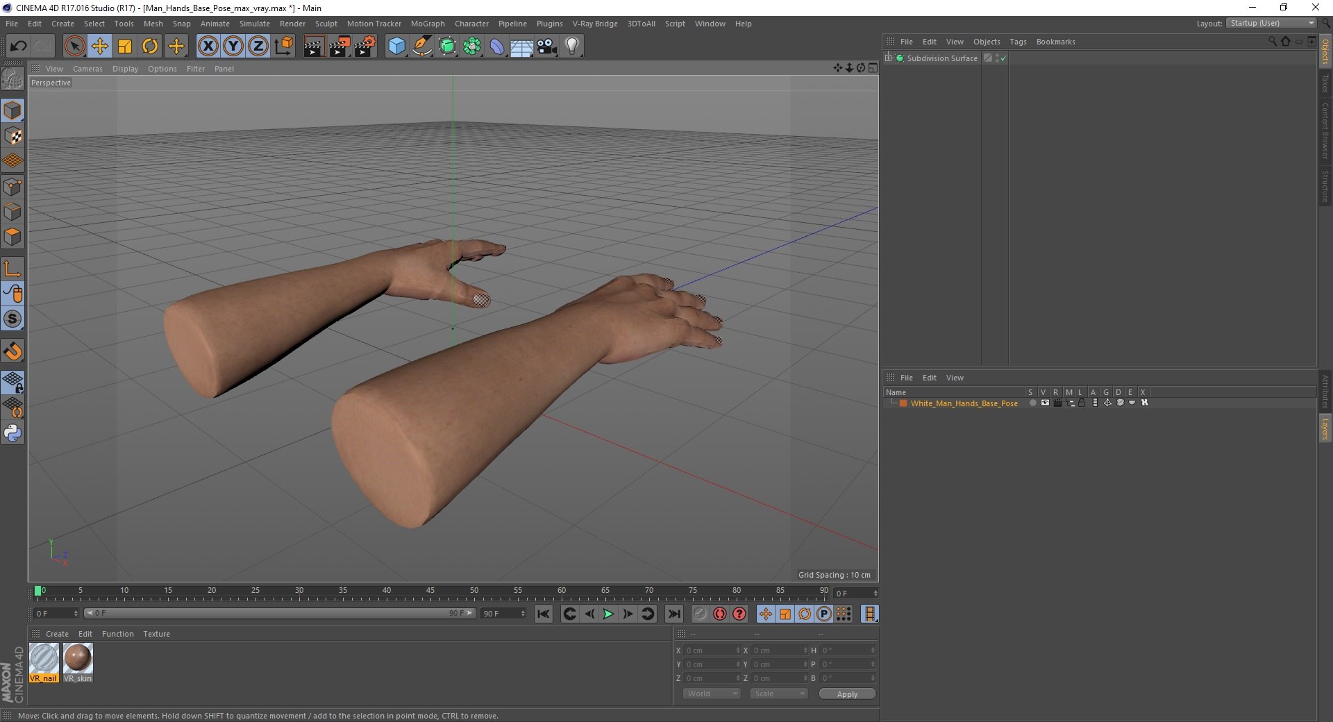 White Man Hands Base Pose Model - TurboSquid 2195765