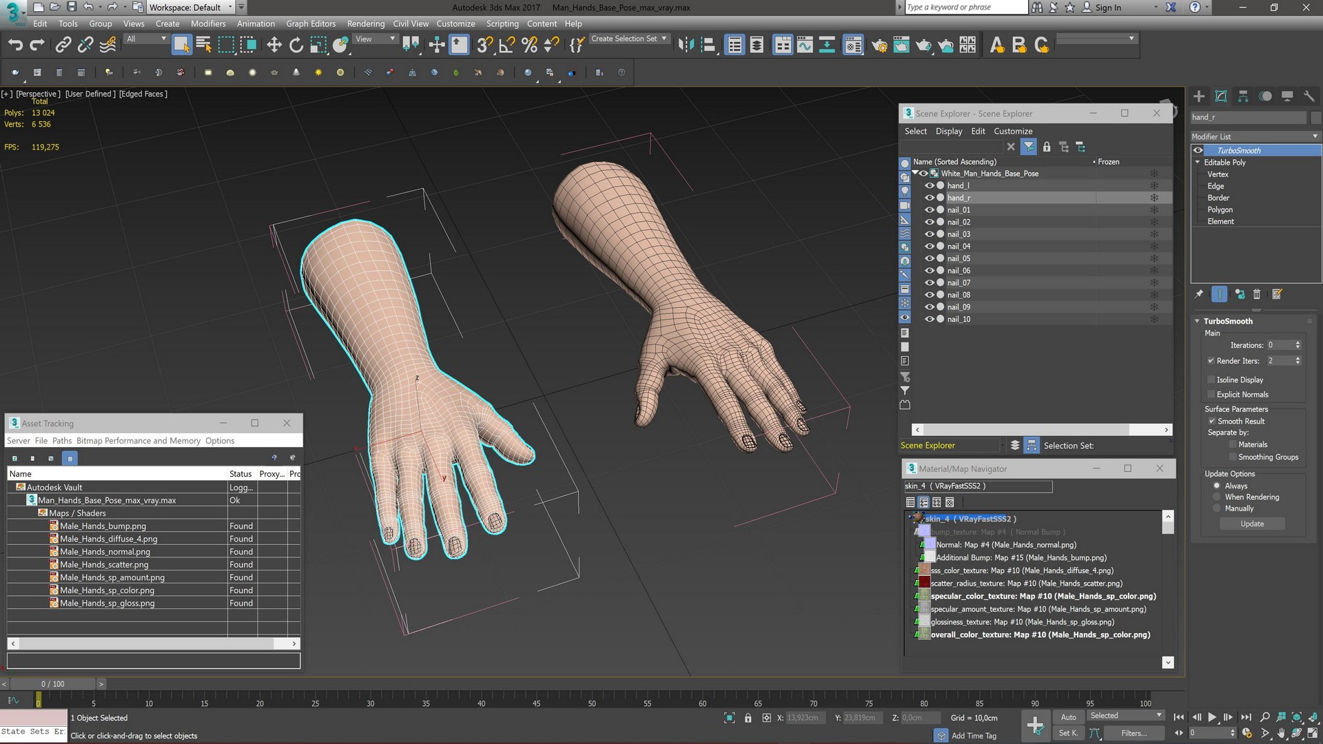 White Man Hands Base Pose Model - TurboSquid 2195765