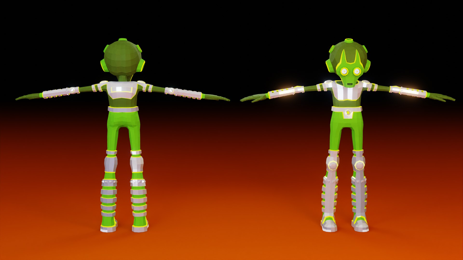 Alien With Blaster In Low Poly Style 3D Model - TurboSquid 2054394