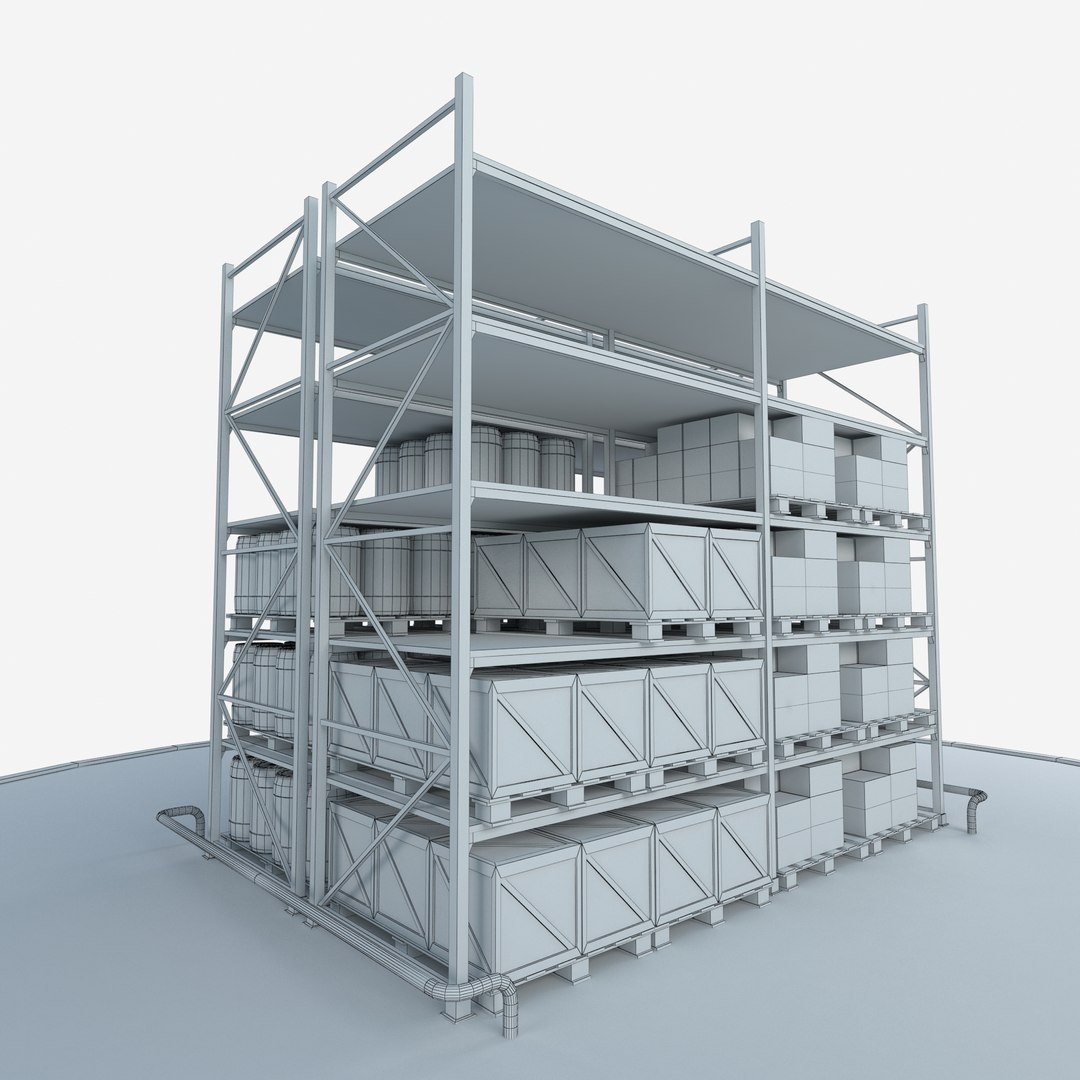 Warehouse Pallet Rack 3D - TurboSquid 1392435