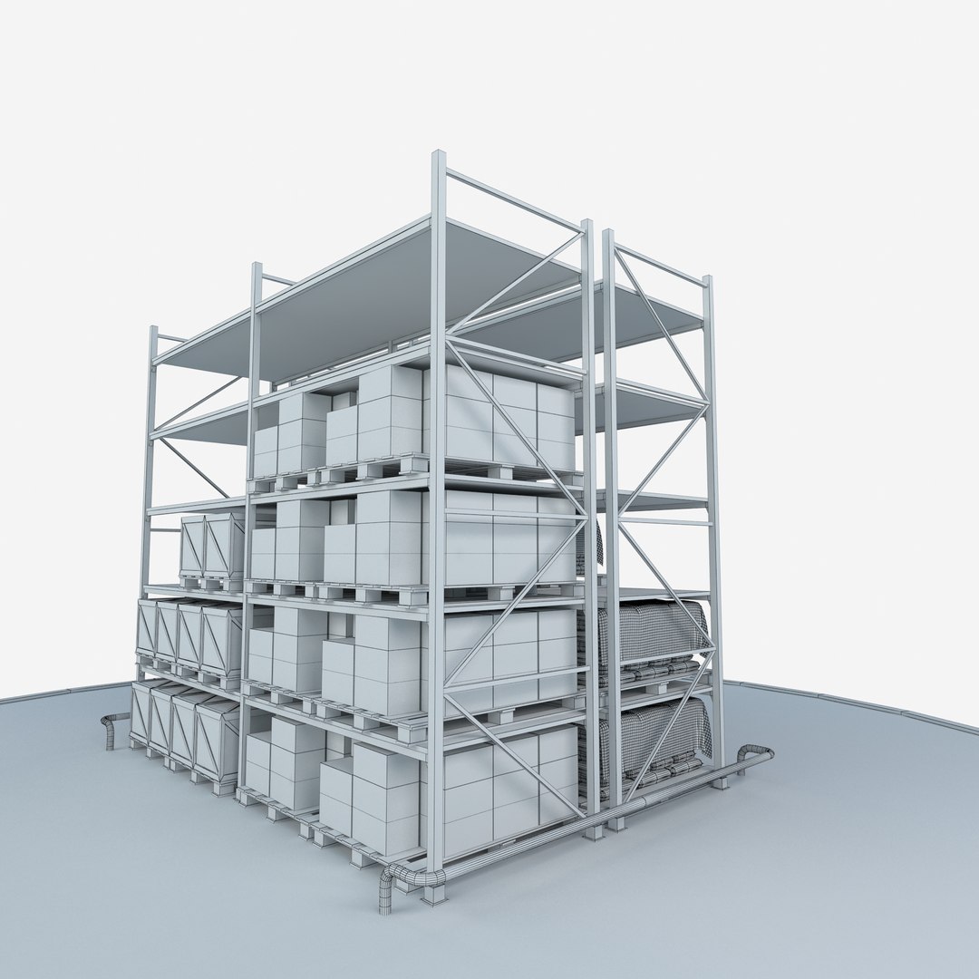 Warehouse Pallet Rack 3D - TurboSquid 1392435
