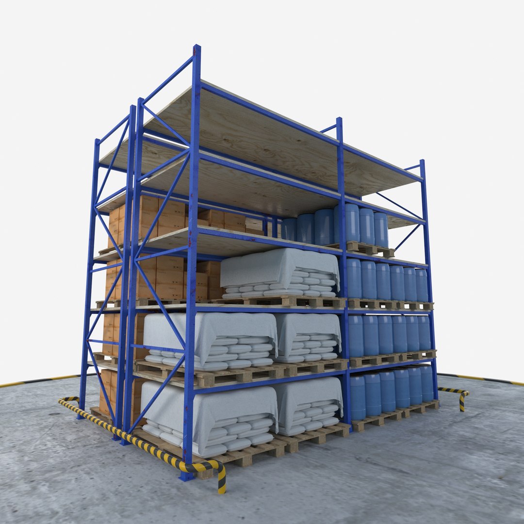 Warehouse Pallet Rack 3D - TurboSquid 1392435