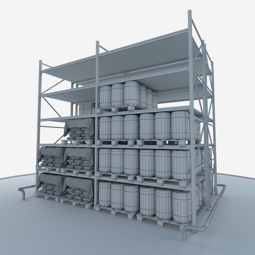 Warehouse Pallet Rack 3D - TurboSquid 1392435