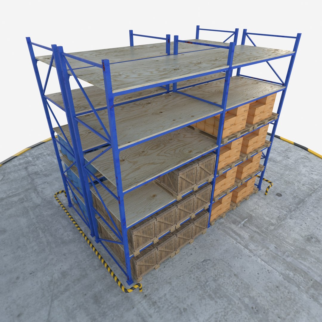 Warehouse Pallet Rack 3D - TurboSquid 1392435