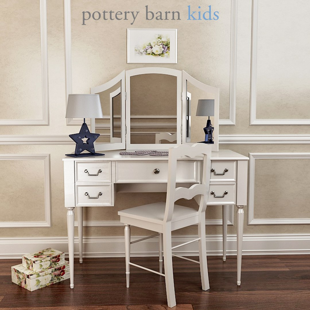 3d model pottery barn blythe desk