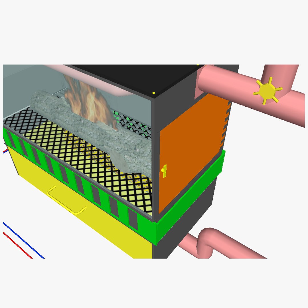 3d space heating wood model