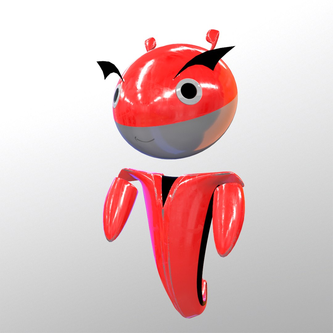 Bot red robot 3D model - TurboSquid 1286606