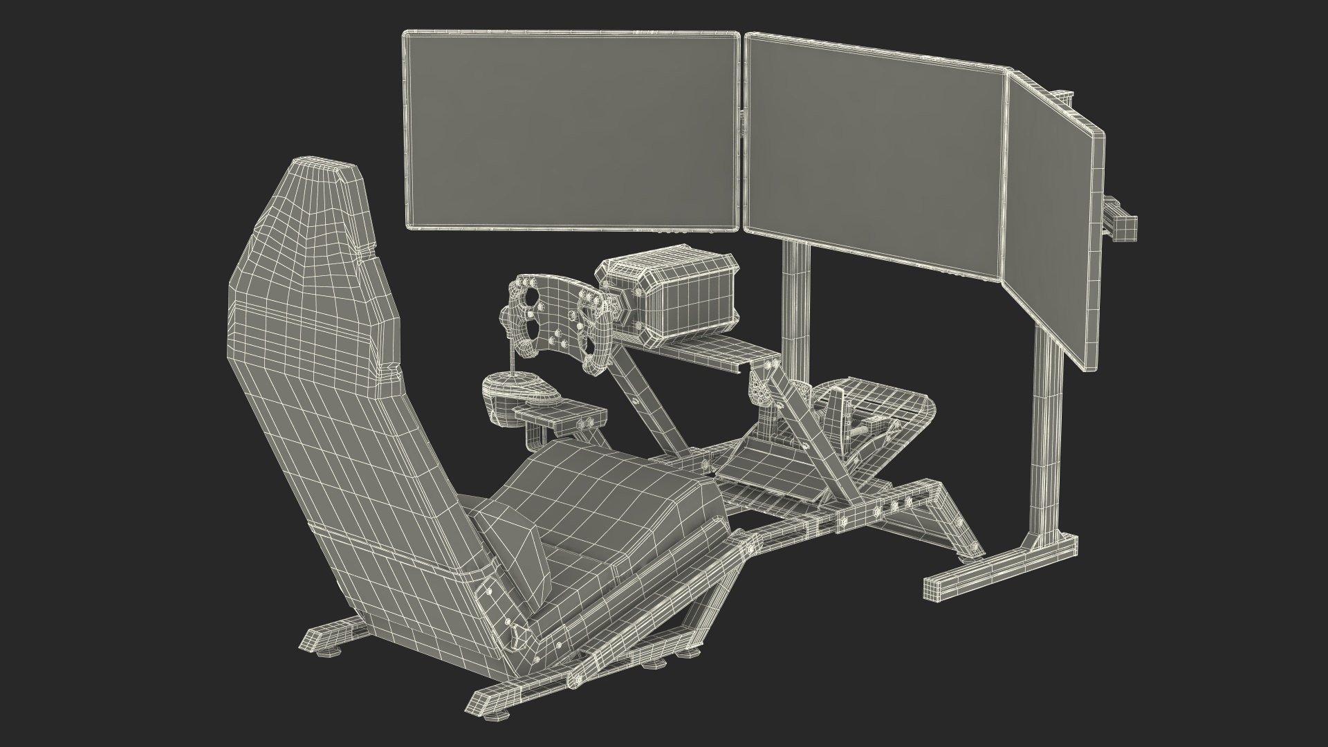 F1 Racing Sim Gaming Setup with Monitors 3D - TurboSquid 2068826