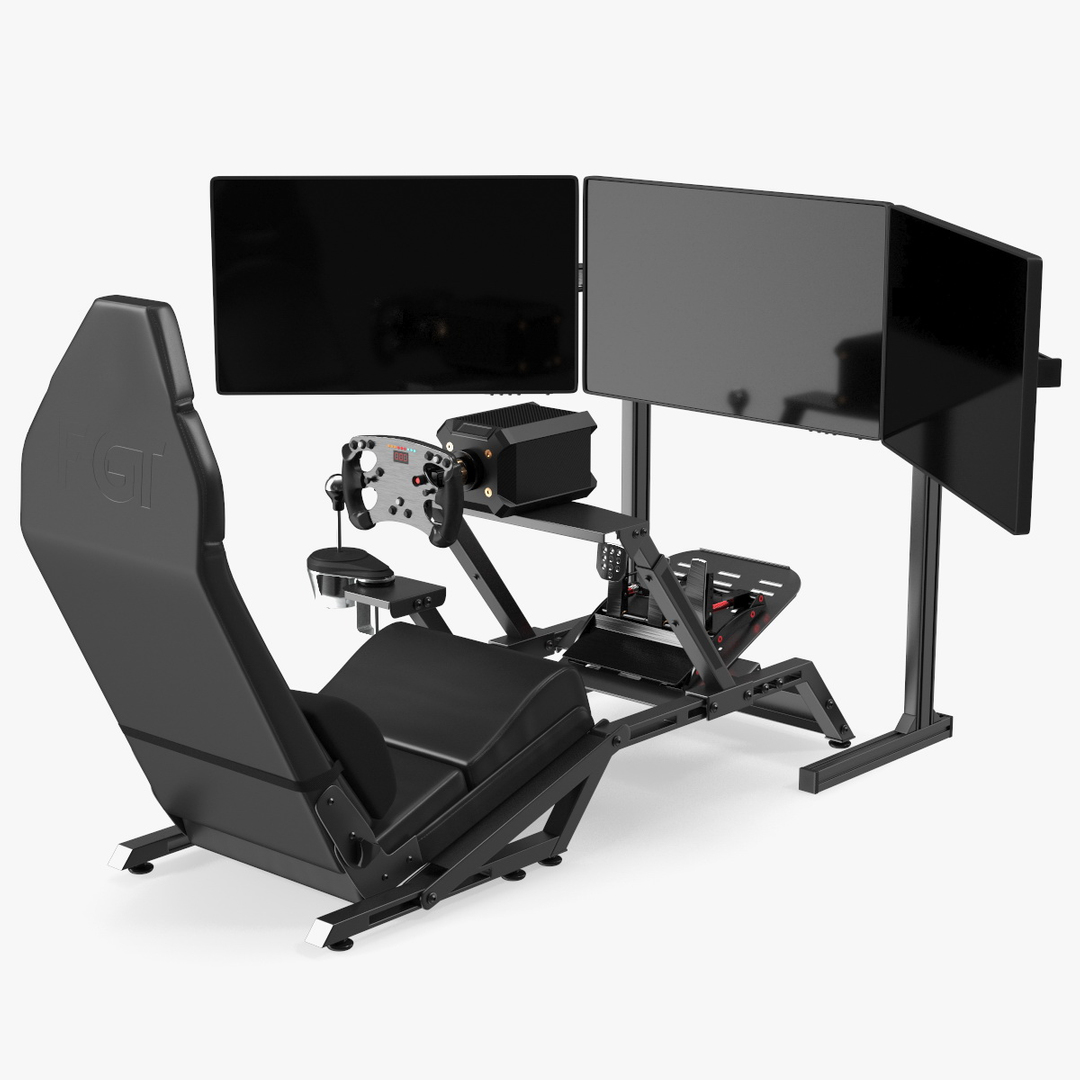 modelo 3d Configuración de juegos F1 Racing Sim con monitores ...