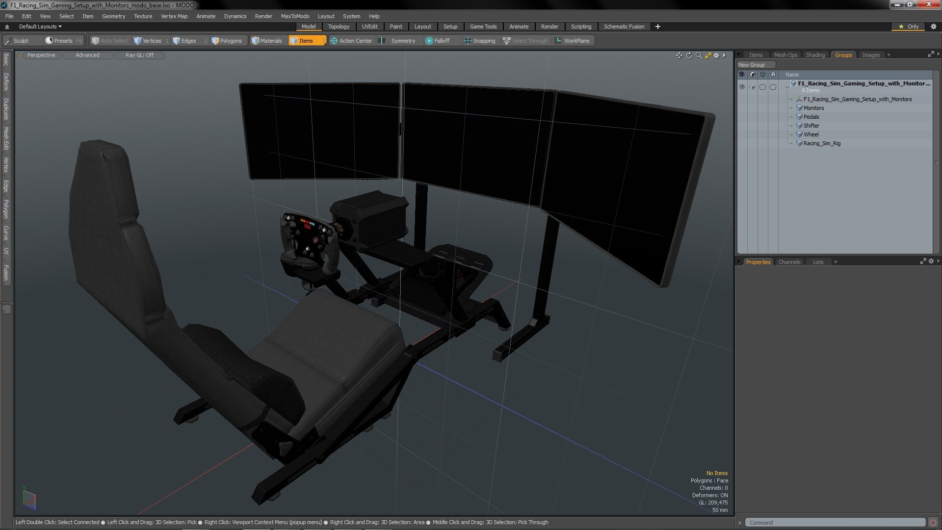F1 Racing Sim Gaming Setup with Monitors 3D - TurboSquid 2068826