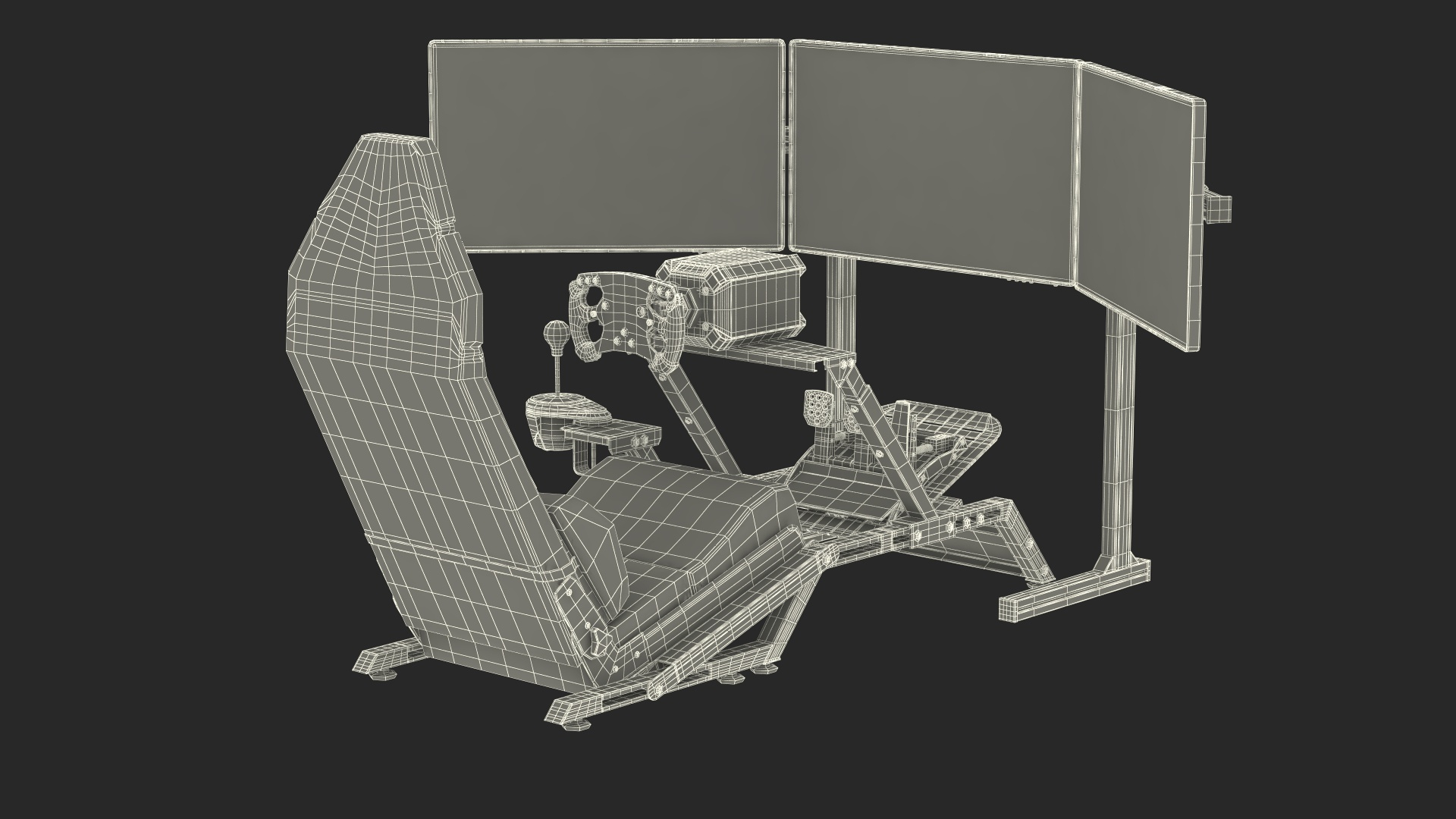 F1 Racing Sim Gaming Setup with Monitors 3D - TurboSquid 2068826