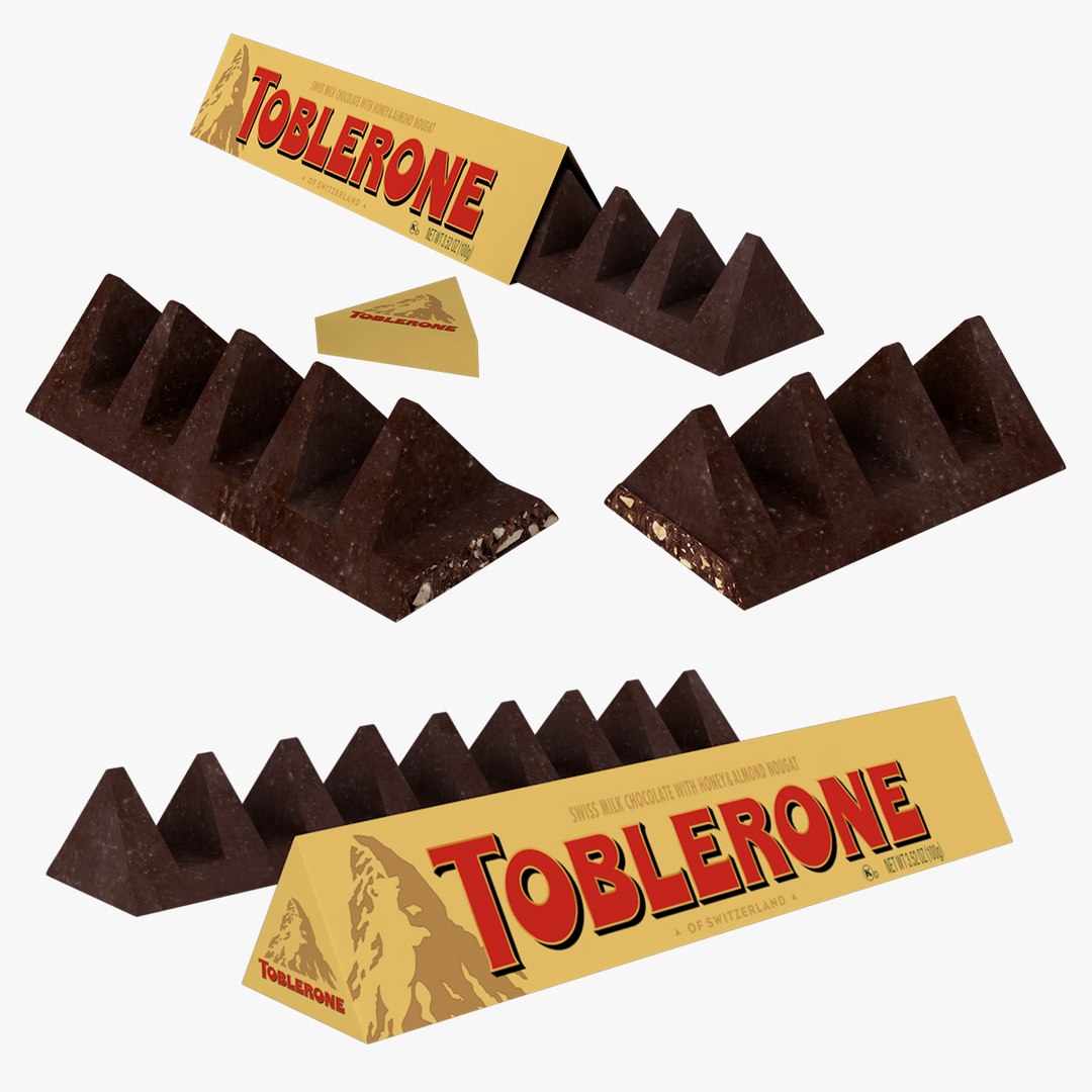 3D Toblerone Milk Chocolate Bar Model - TurboSquid 2158380