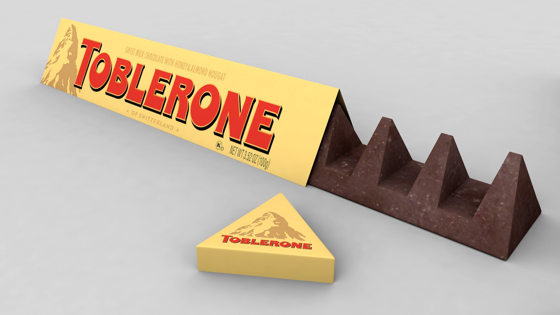 3D Toblerone Milk Chocolate Bar Model - TurboSquid 2158380