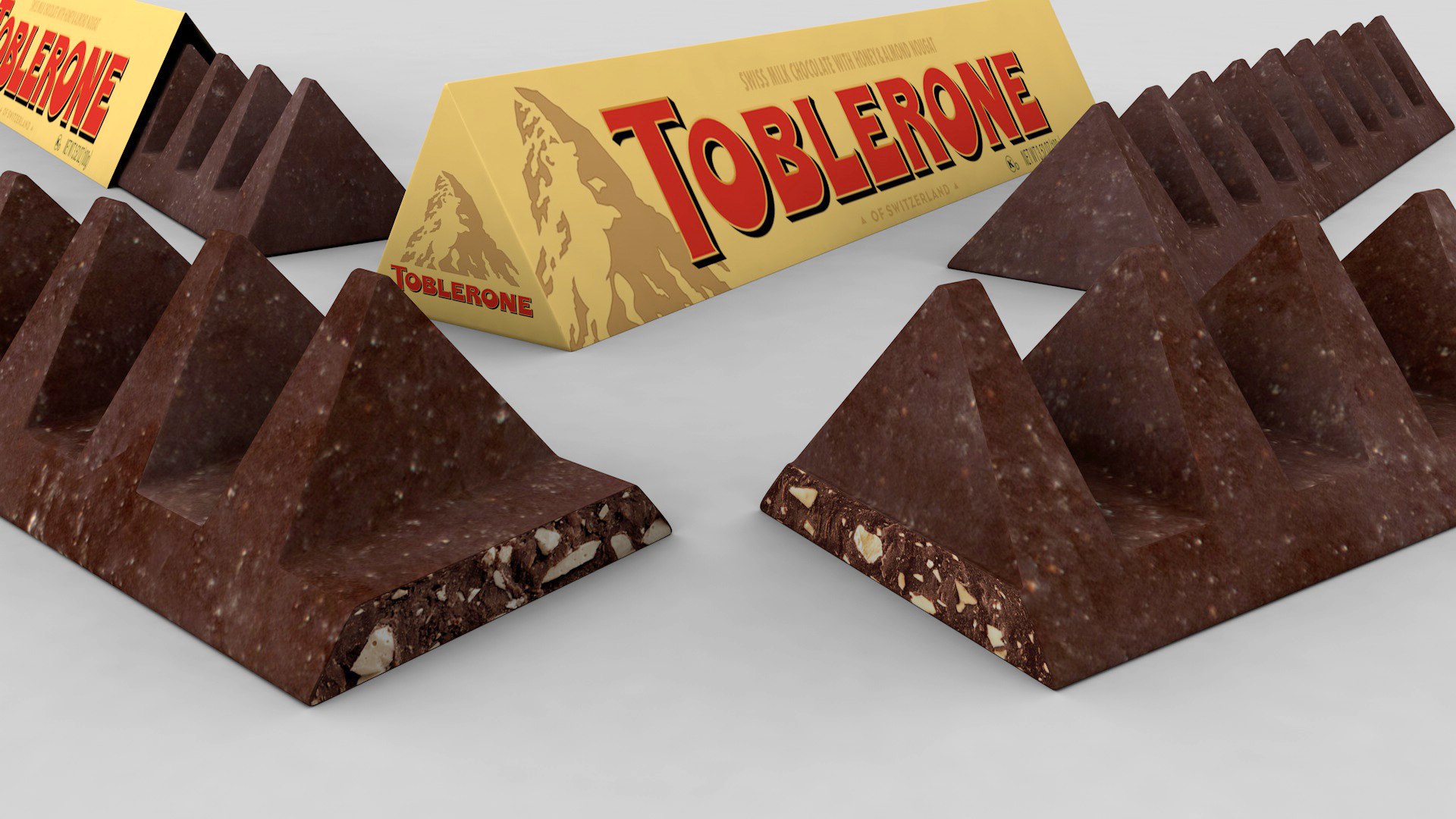 3D Toblerone Milk Chocolate Bar Model - TurboSquid 2158380