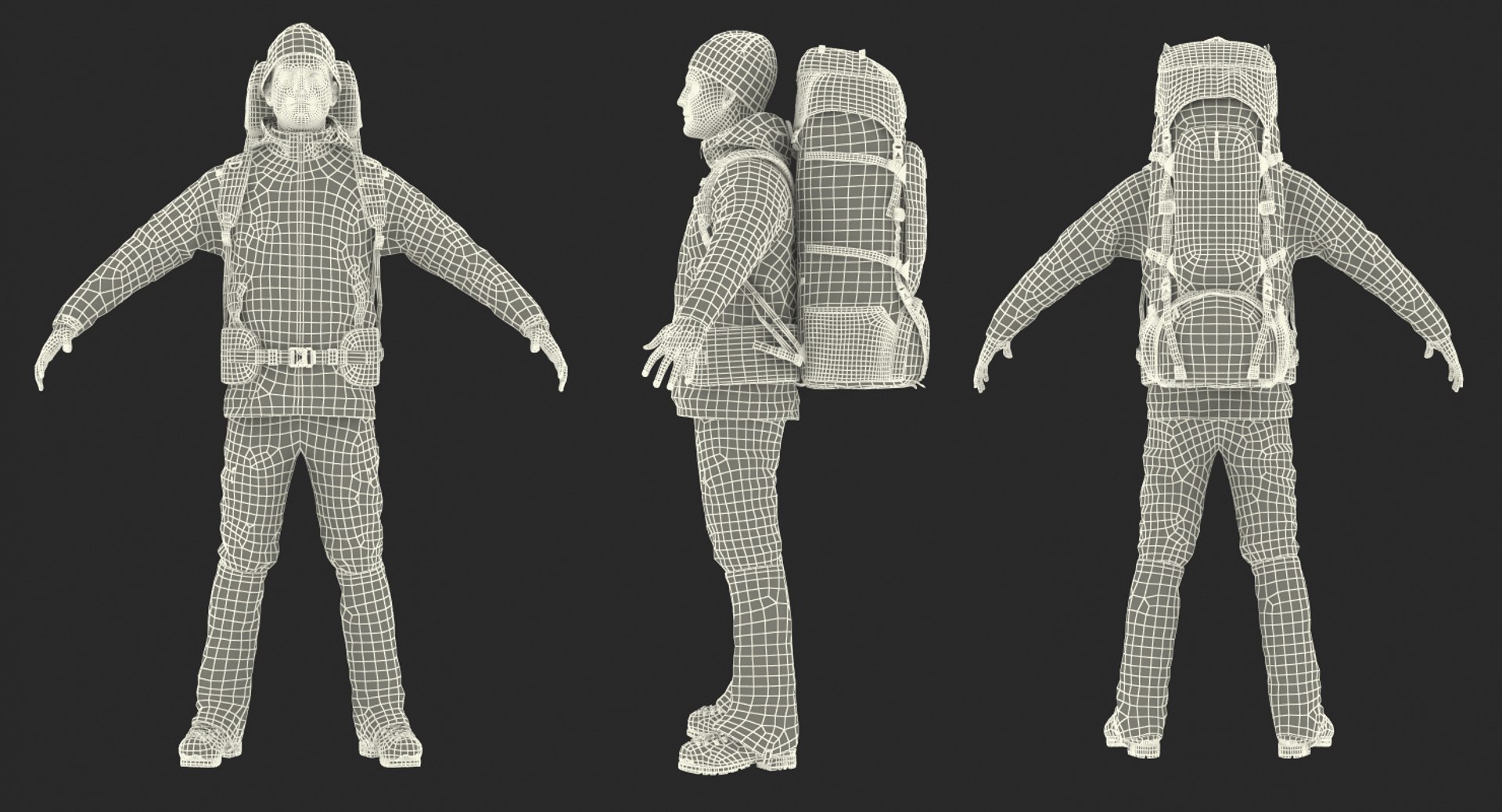 3D Model Winter Hiking Clothes Backpack - TurboSquid 1324856