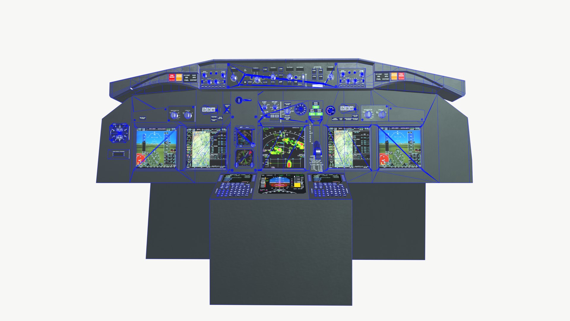 3D Airplane Cockpit Front Panel Model - TurboSquid 2424424