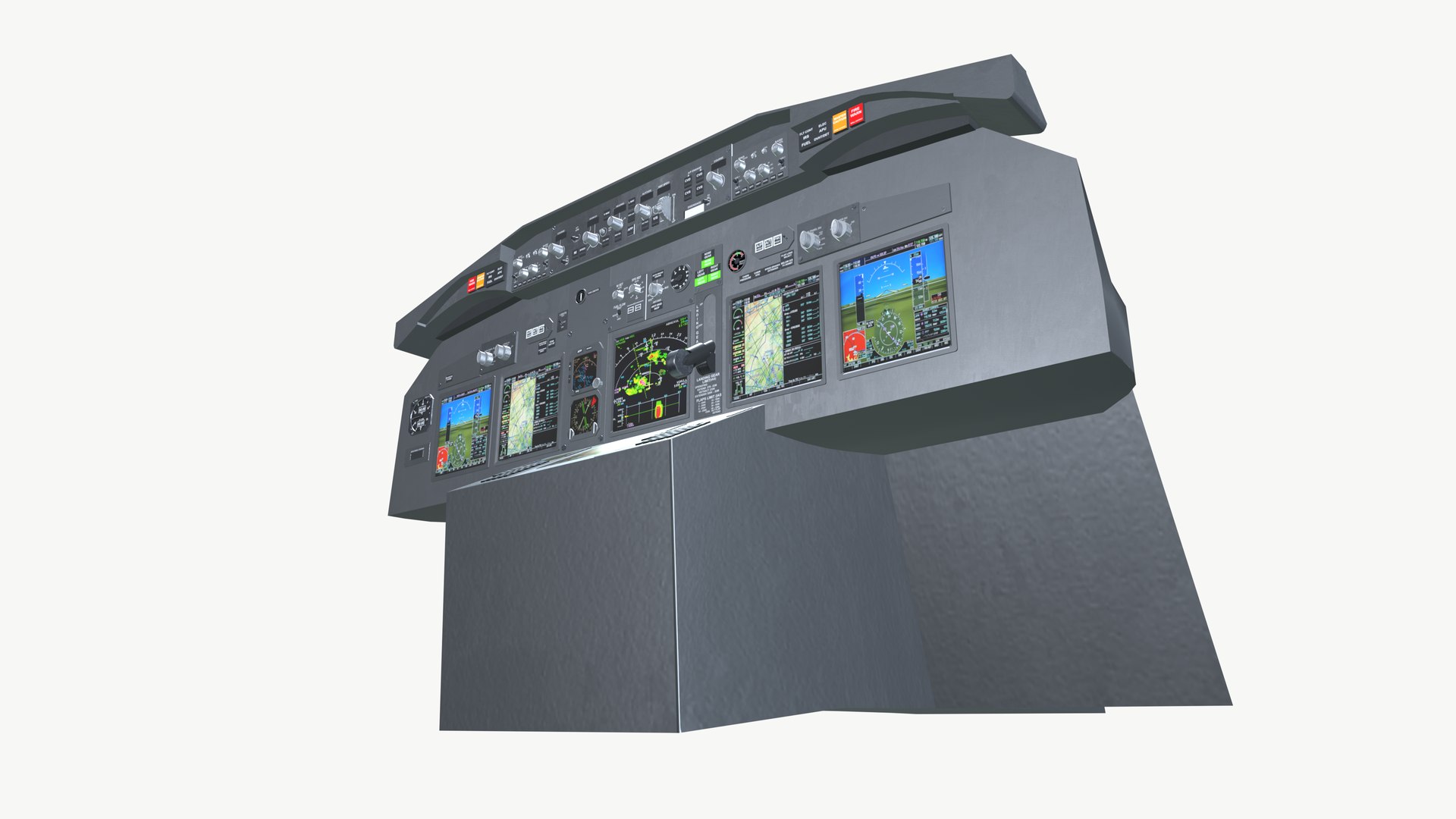 3D Airplane Cockpit Front Panel Model - TurboSquid 2424424
