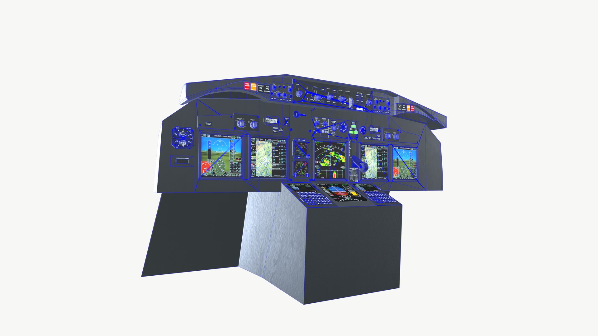 3D Airplane Cockpit Front Panel Model - TurboSquid 2424424
