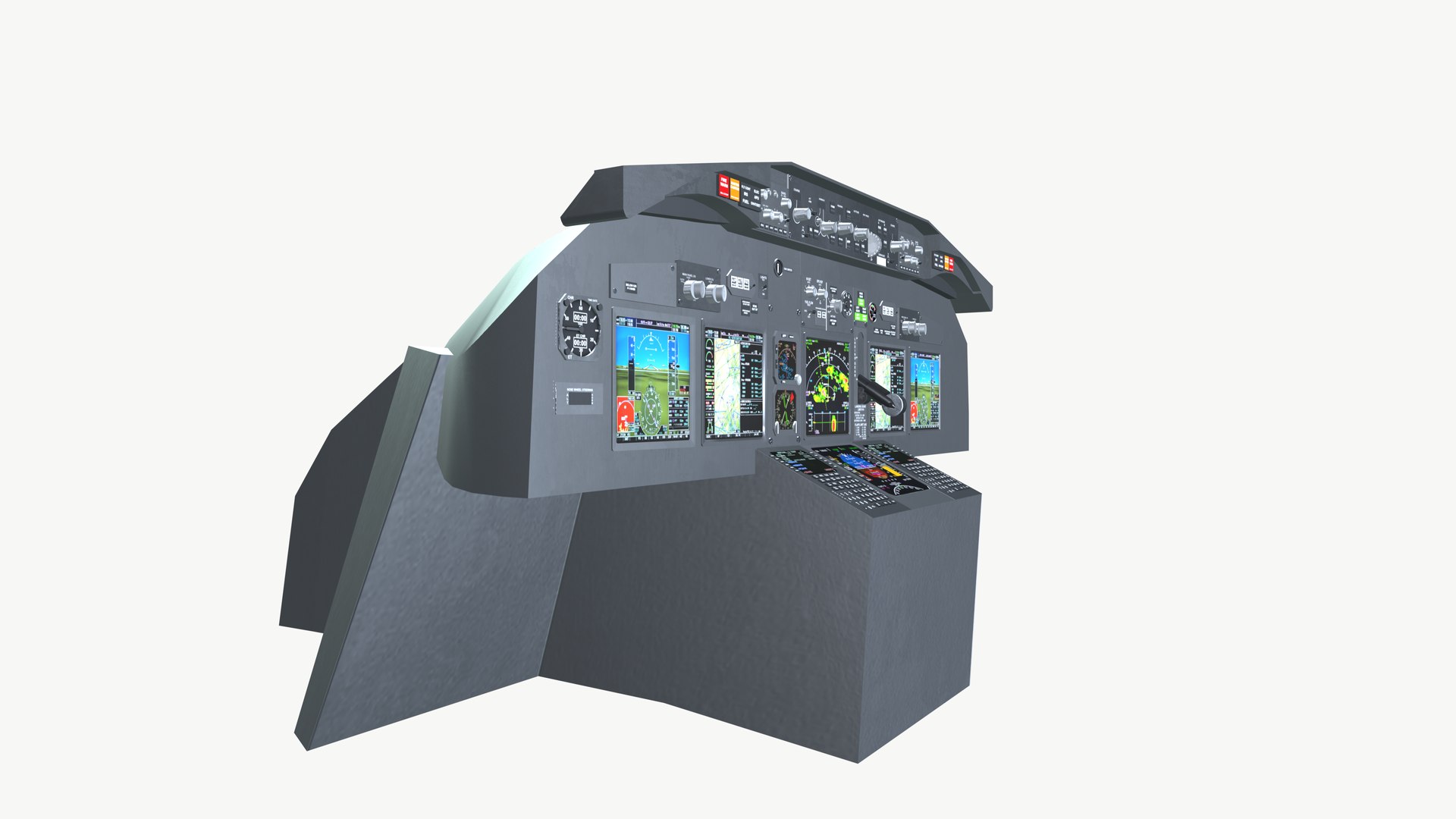 3D Airplane Cockpit Front Panel Model - TurboSquid 2424424
