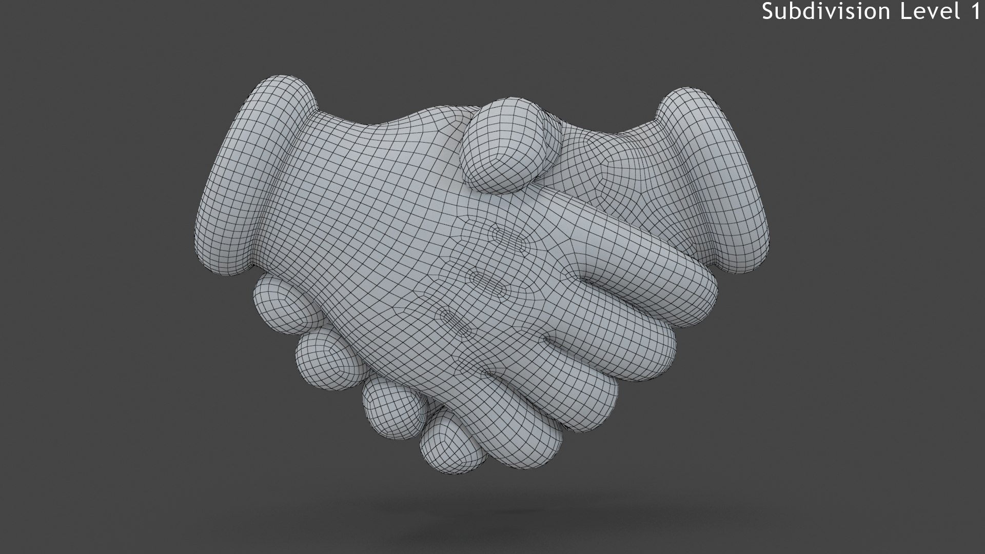 3D Model Handshake Cartoon Hand - TurboSquid 1713740