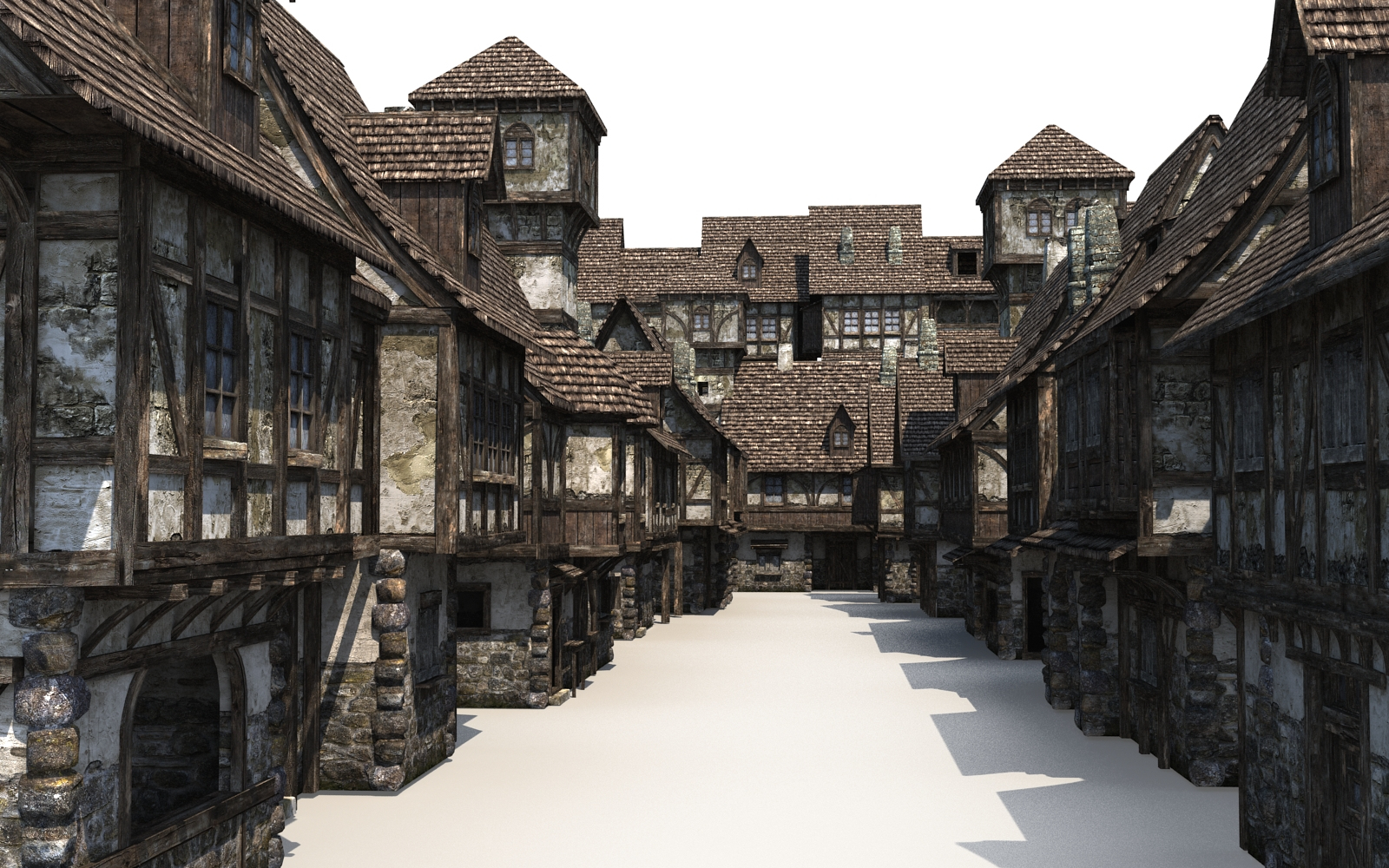 3d 3 medieval houses