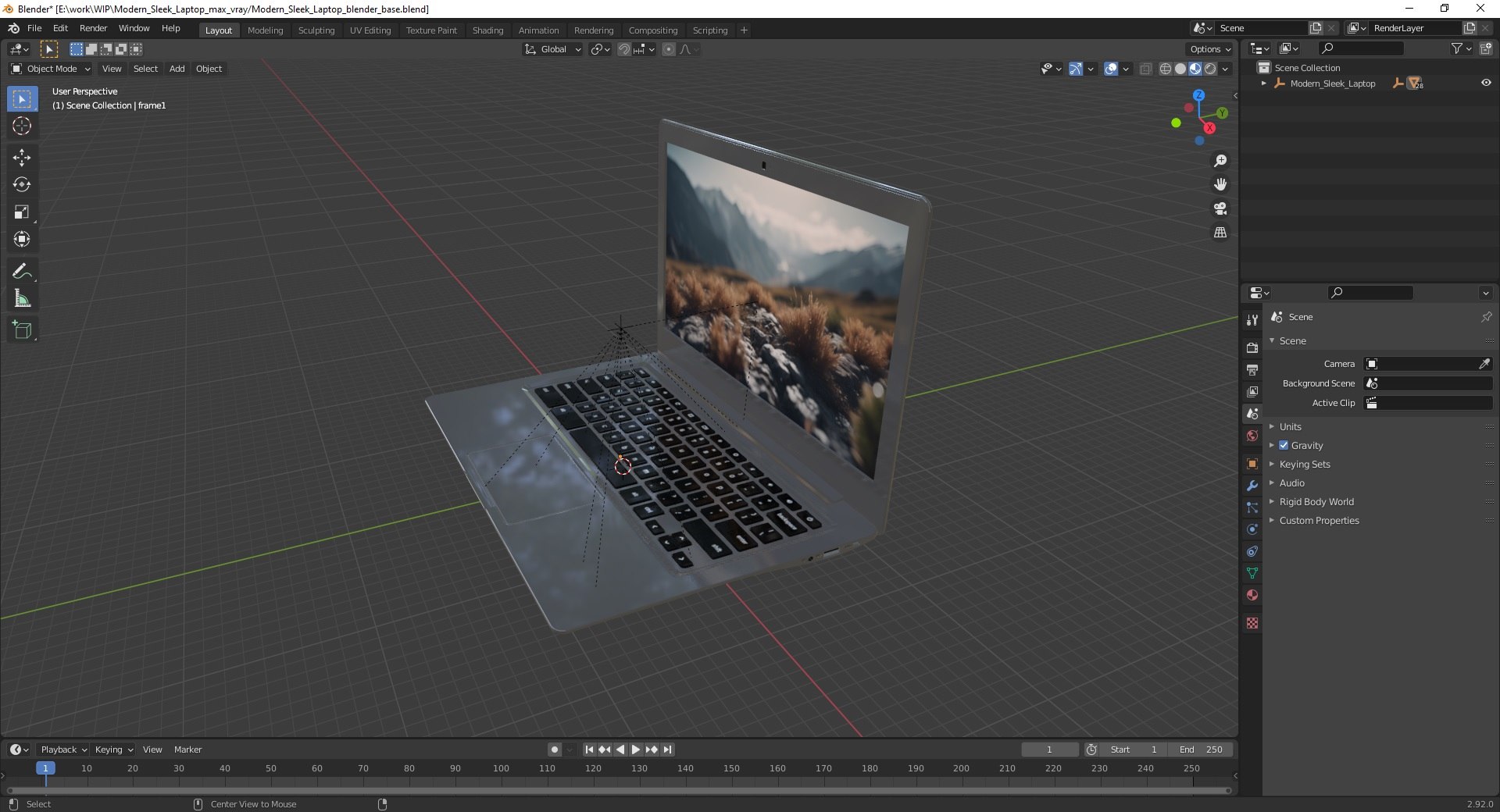 Modern Sleek Laptop Model - TurboSquid 2279741
