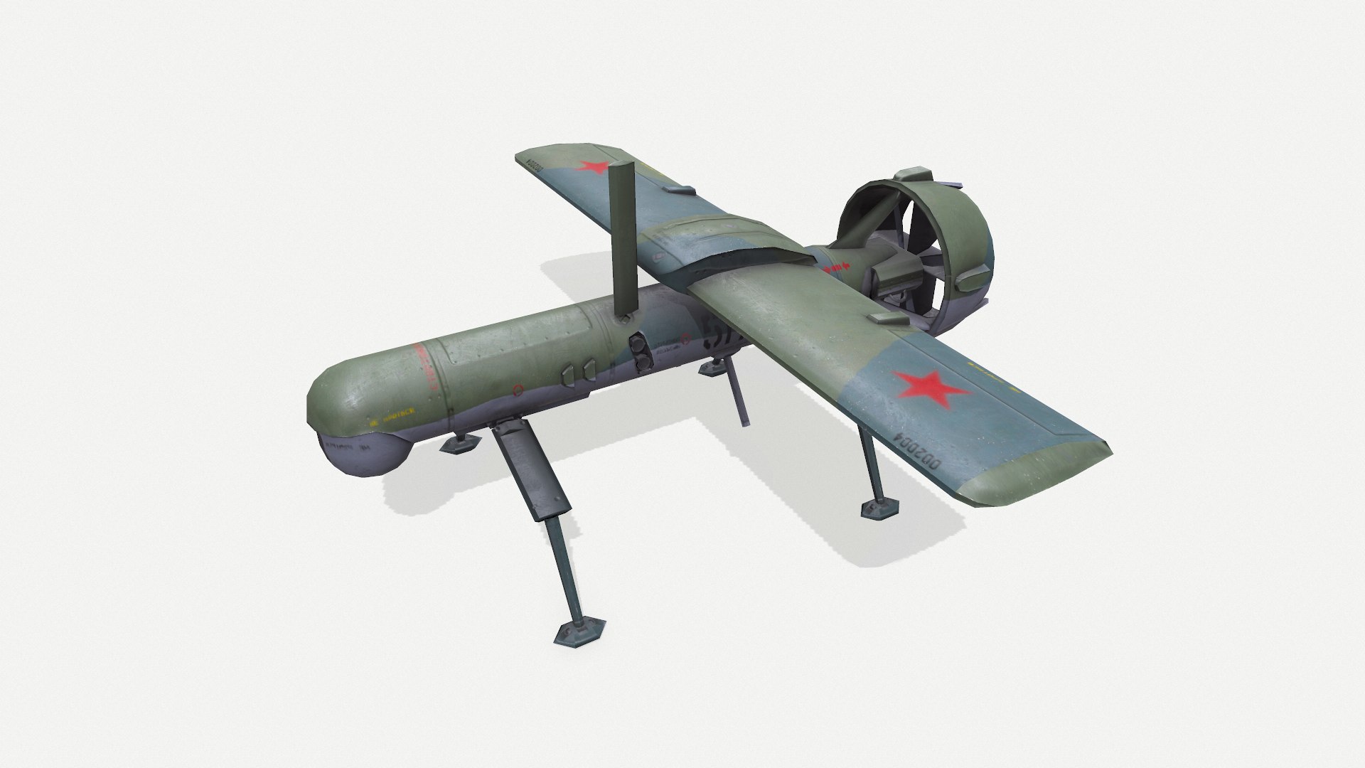 modelo 3d Yakovlev Pchela Russian UAV Low-poly PBR - TurboSquid 2002112