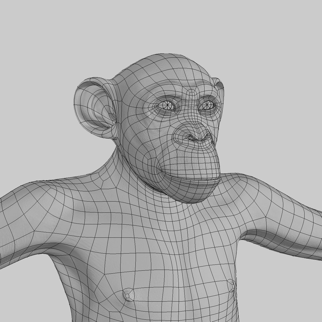 3d chimp fur animation