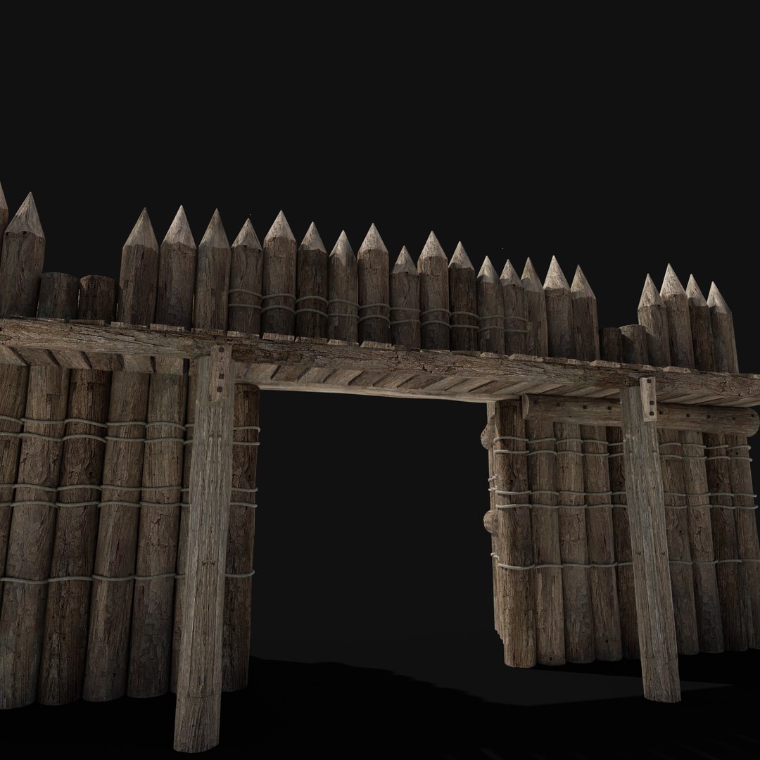 3D WOODEN GATE DOOR PALISADE WALLS MEDIEVAL FANTASY COLLECTION ...