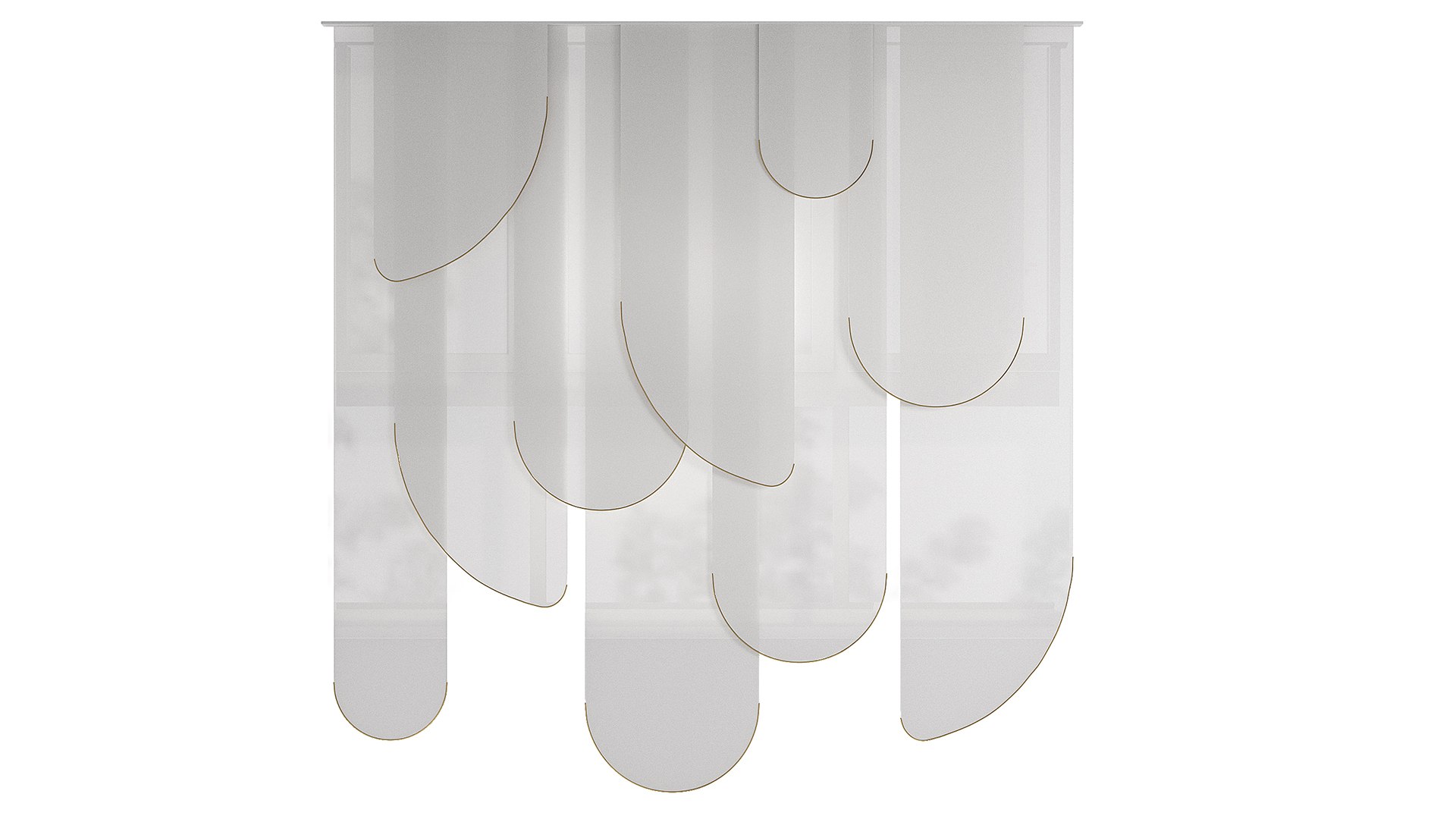 3D Model Leaves Blank Panel Curtains By Studio MTX - TurboSquid 2381155