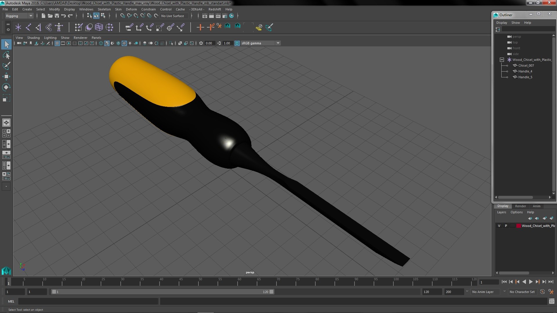 3D Model Wood Chisel With Plastic Handle - TurboSquid 2063014