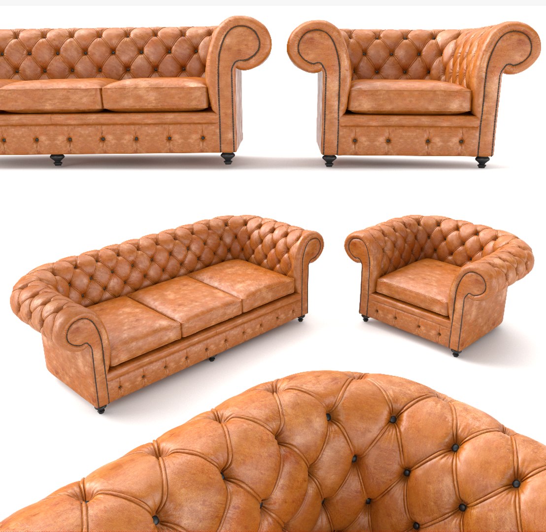 Leather Sofa 3D model - TurboSquid 2039262
