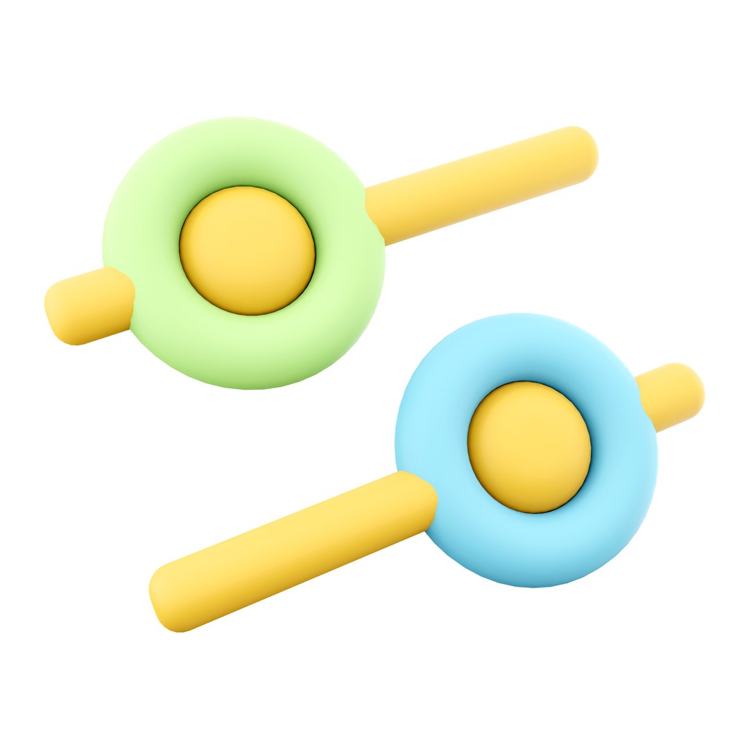 Green And Blue Slider Icon 3D Model - TurboSquid 2076093