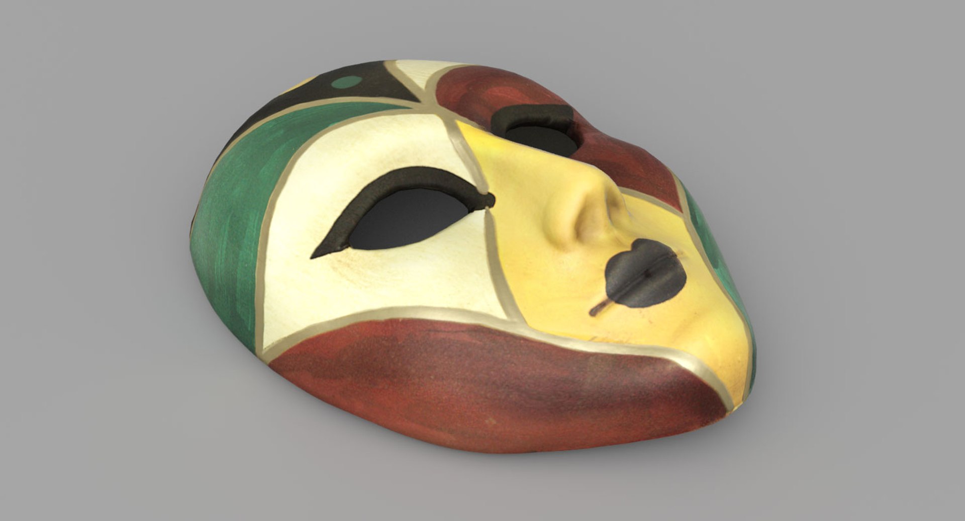 3d Mask Carnival Clay Model
