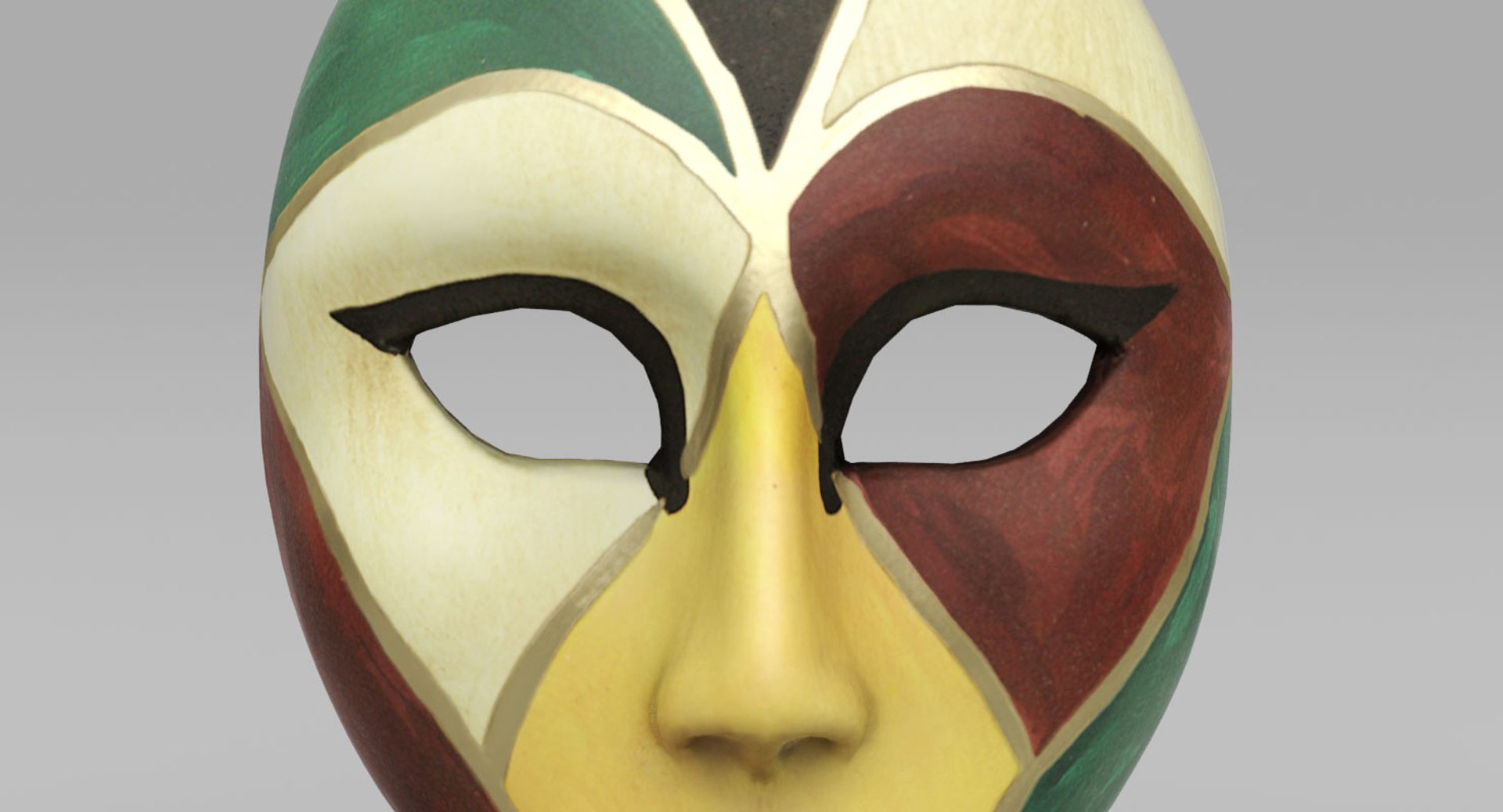 3d Mask Carnival Clay Model