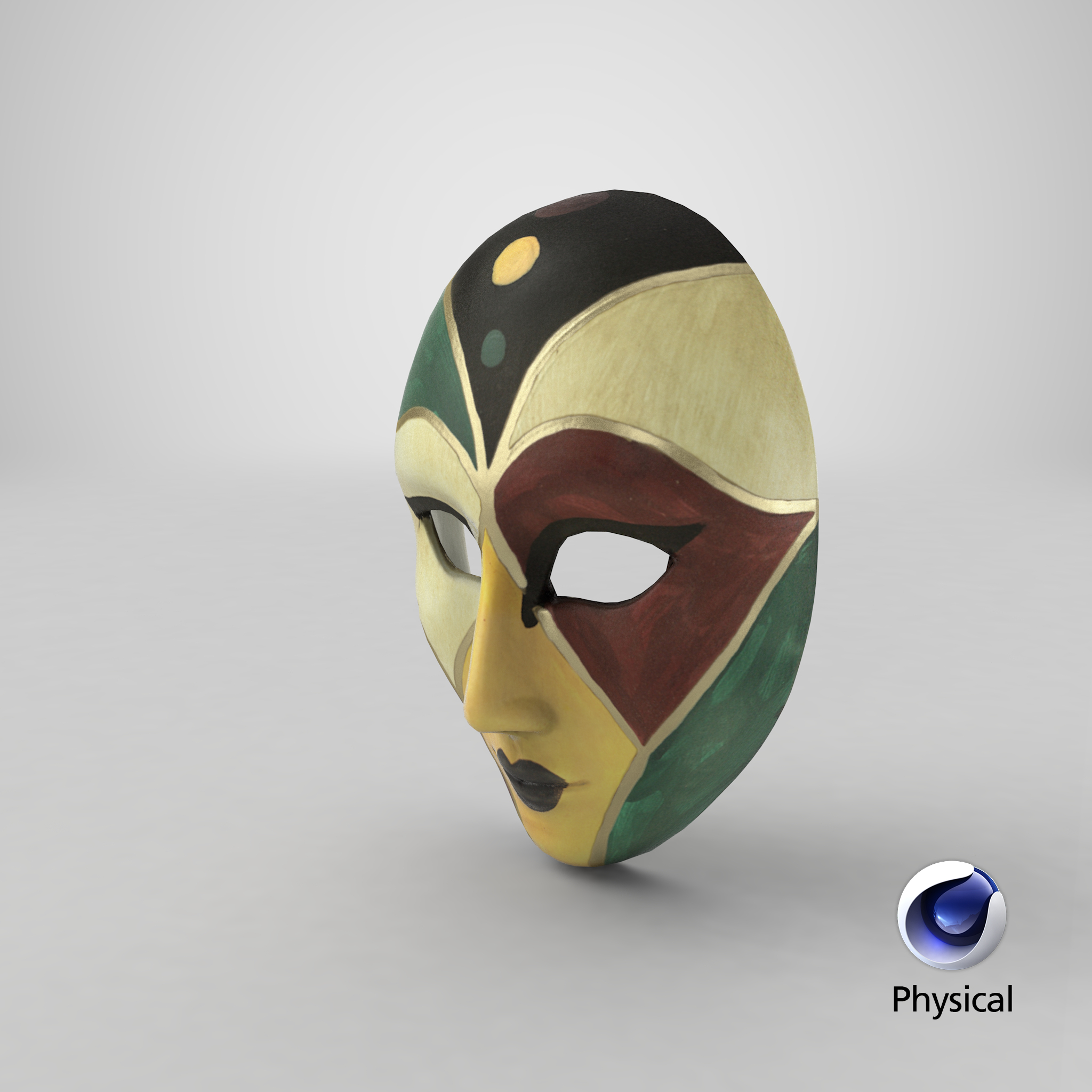 3d mask carnival clay model