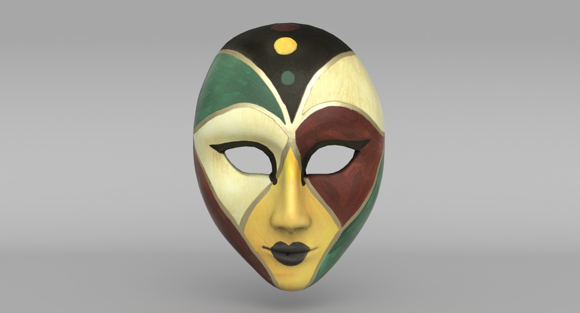 3d Mask Carnival Clay Model